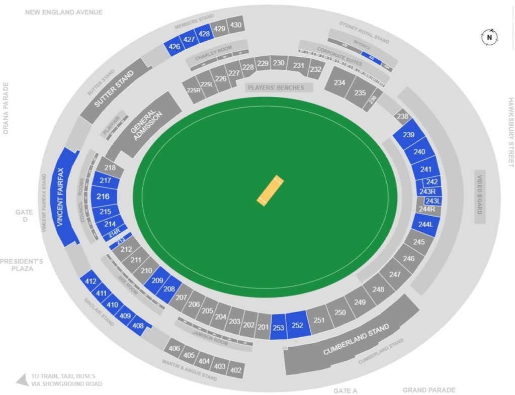 Engie Stadium Seating Plan with Seat Numbers and Rows