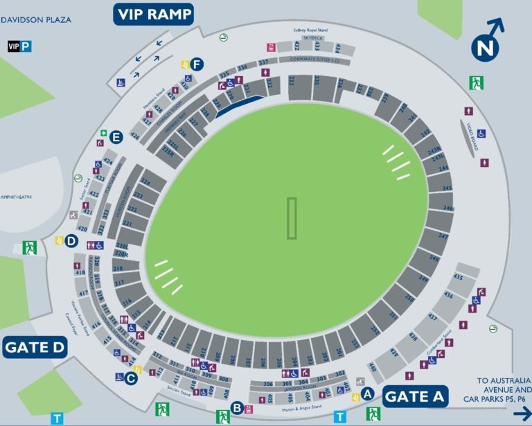 Engie Stadium Seating Plan with Seat Numbers and Rows