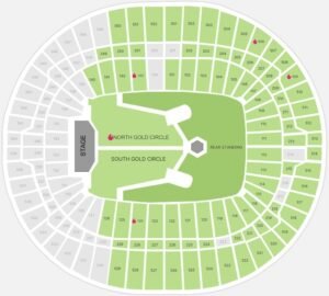 Wembley Stadium Seating Plan with Seat Numbers and Rows