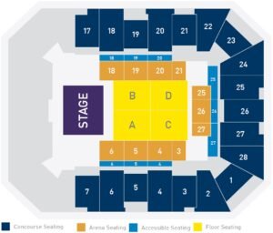 WIN Stadium Seating Plan with Seat Numbers and Rows