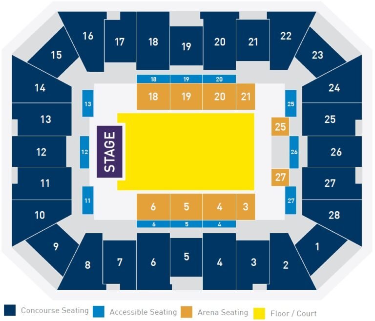 WIN Stadium Seating Plan with Seat Numbers and Rows