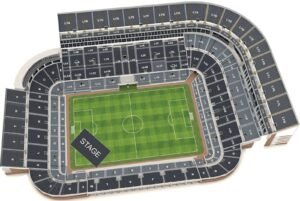 St James' Park Seating Plan with Seat Numbers and Rows