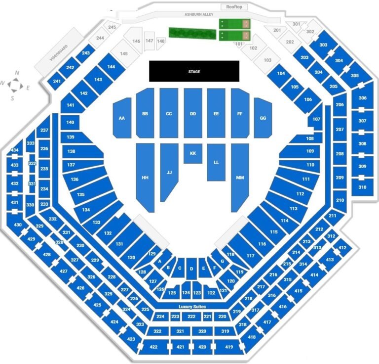 Citizens Bank Park Seating Chart with seat number and Rows