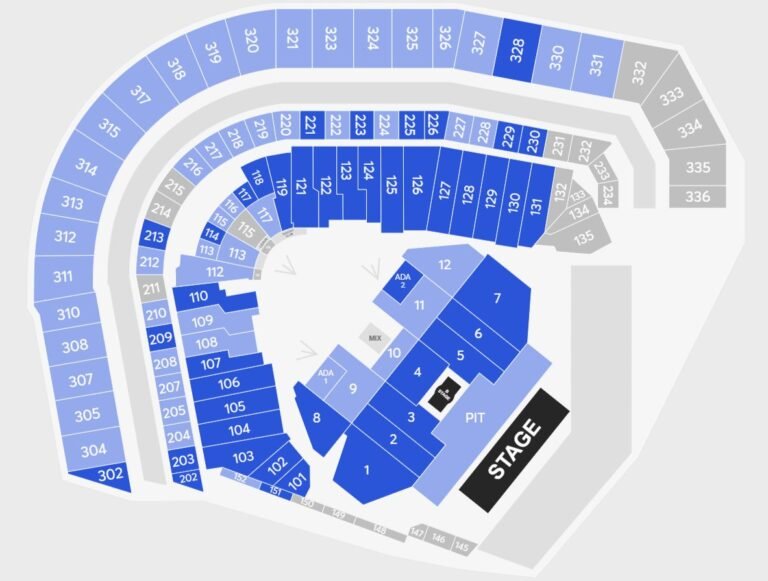 Oracle Park Seating Chart with Seat Number and Rows