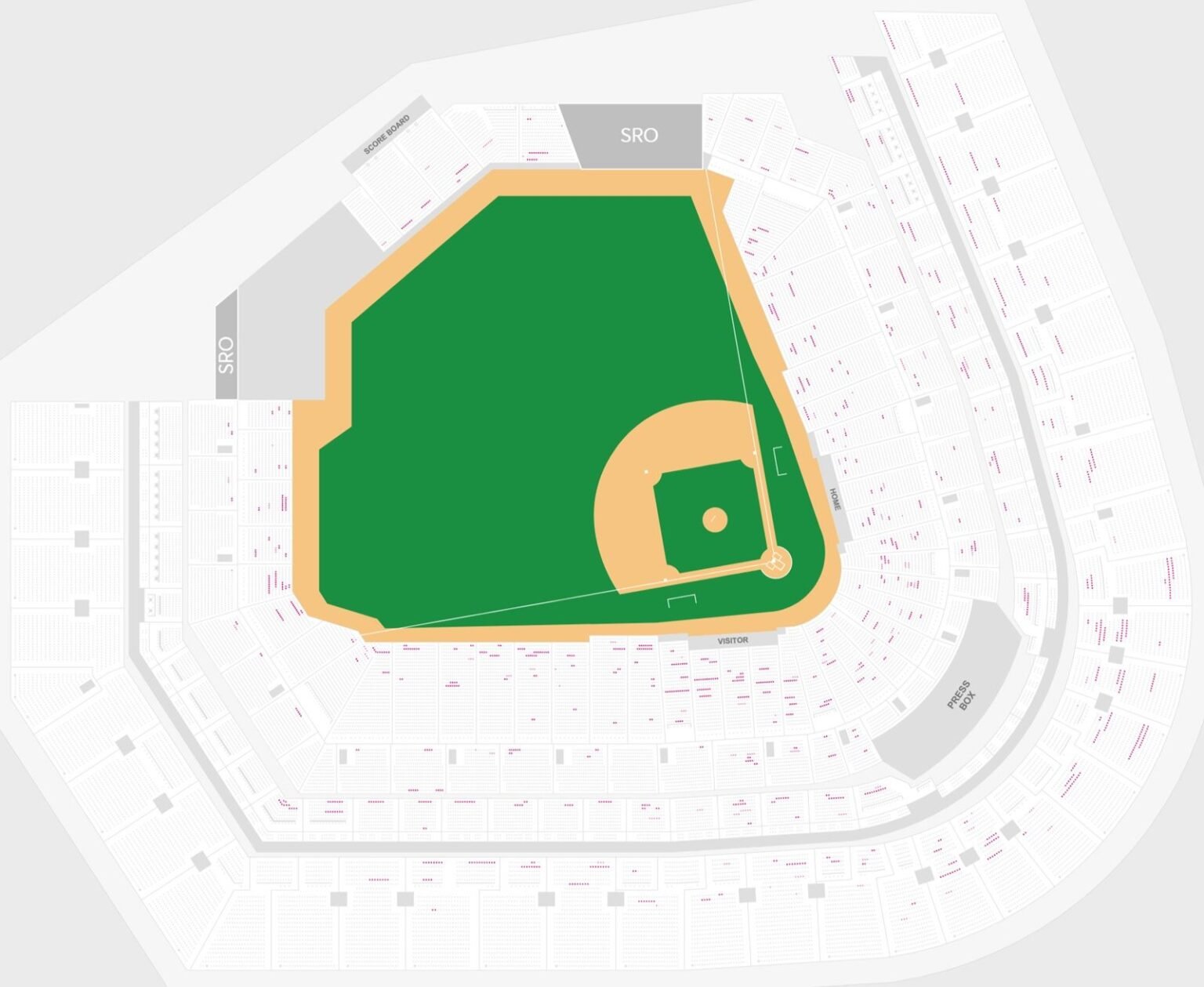 Oriole Park at Camden Yards Seating Chart with seat number
