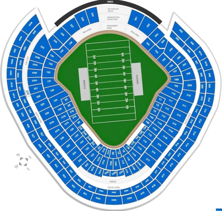 Yankee Stadium Seating Chart with Seat and Row Numbers